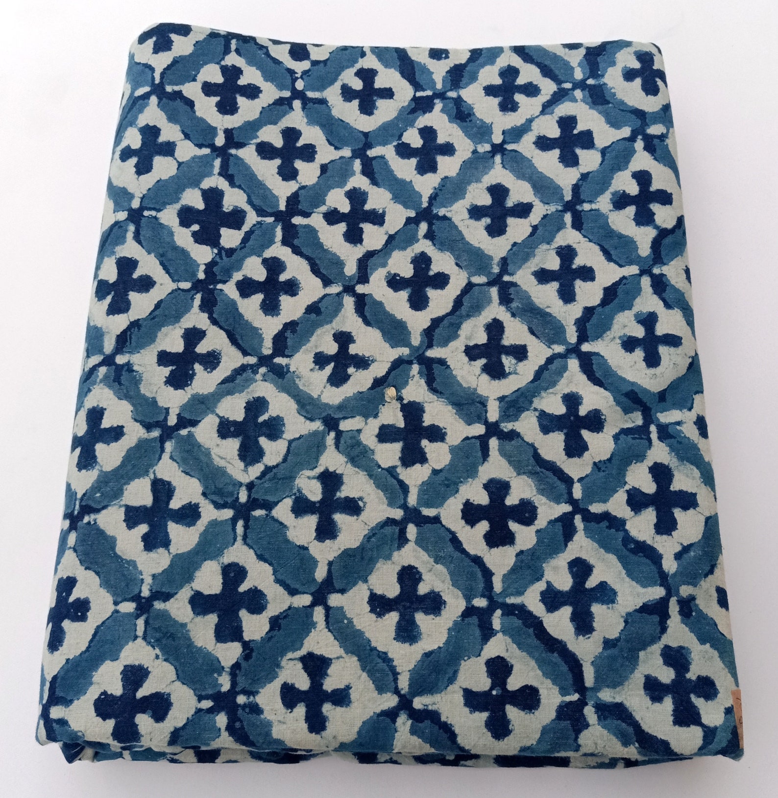 Fabric Indigo Blue Fabric by the Yard Hand Block Printed - Etsy