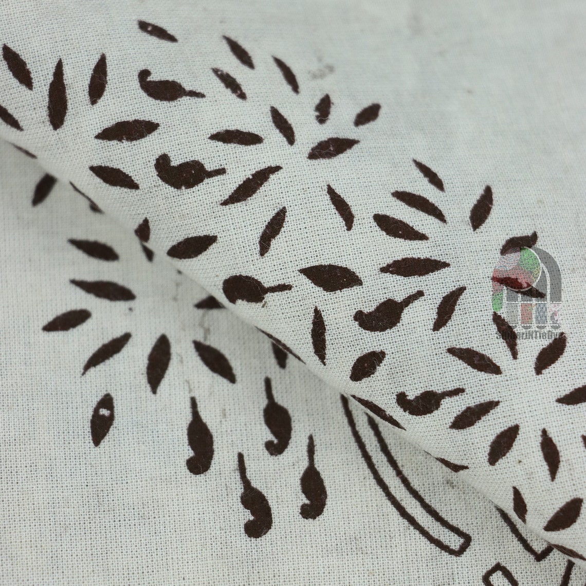 Tree Print Fabric Hand Block Print Fabric Natural Kashish Dyed Light ...