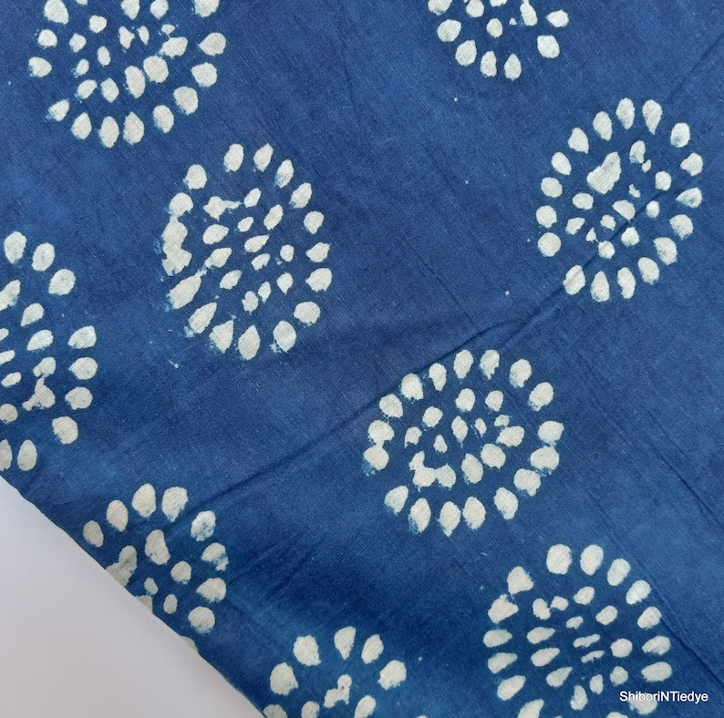 Indigo Blue Textured Cotton Indian Print Fabric, Natural Vegetable Blue ...