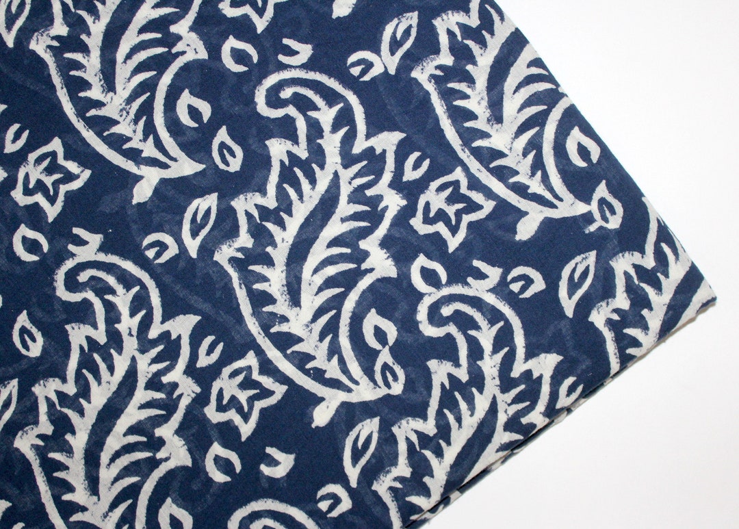 Indian Block Print Fabric by the Yard Cotton Fabric Hand Block Printed ...