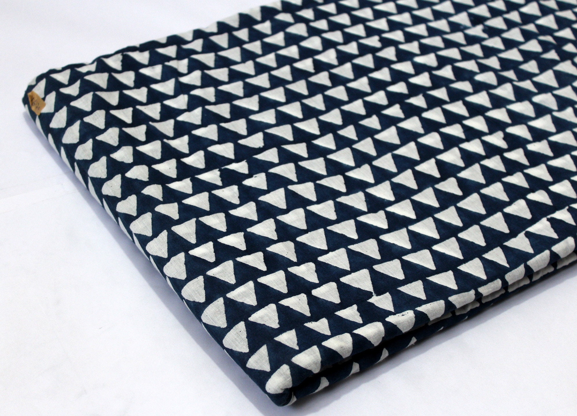 Blue White Fabric Triangle Print Fabric Indian Cotton Fabric - Etsy
