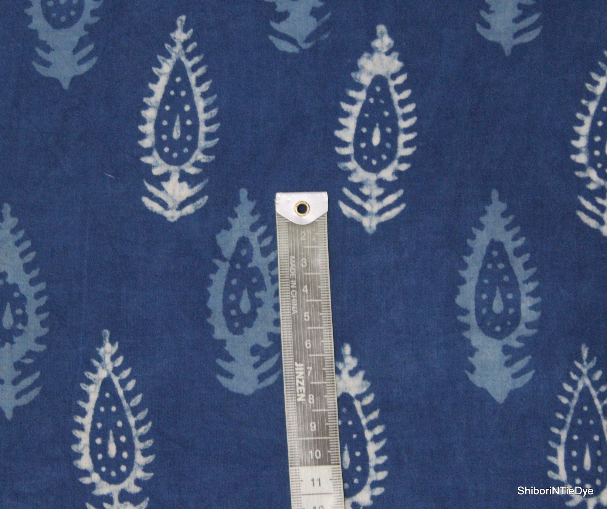Buy Indian Block Printed Fabric Indigo Blue Natural Vegetable Dye ...