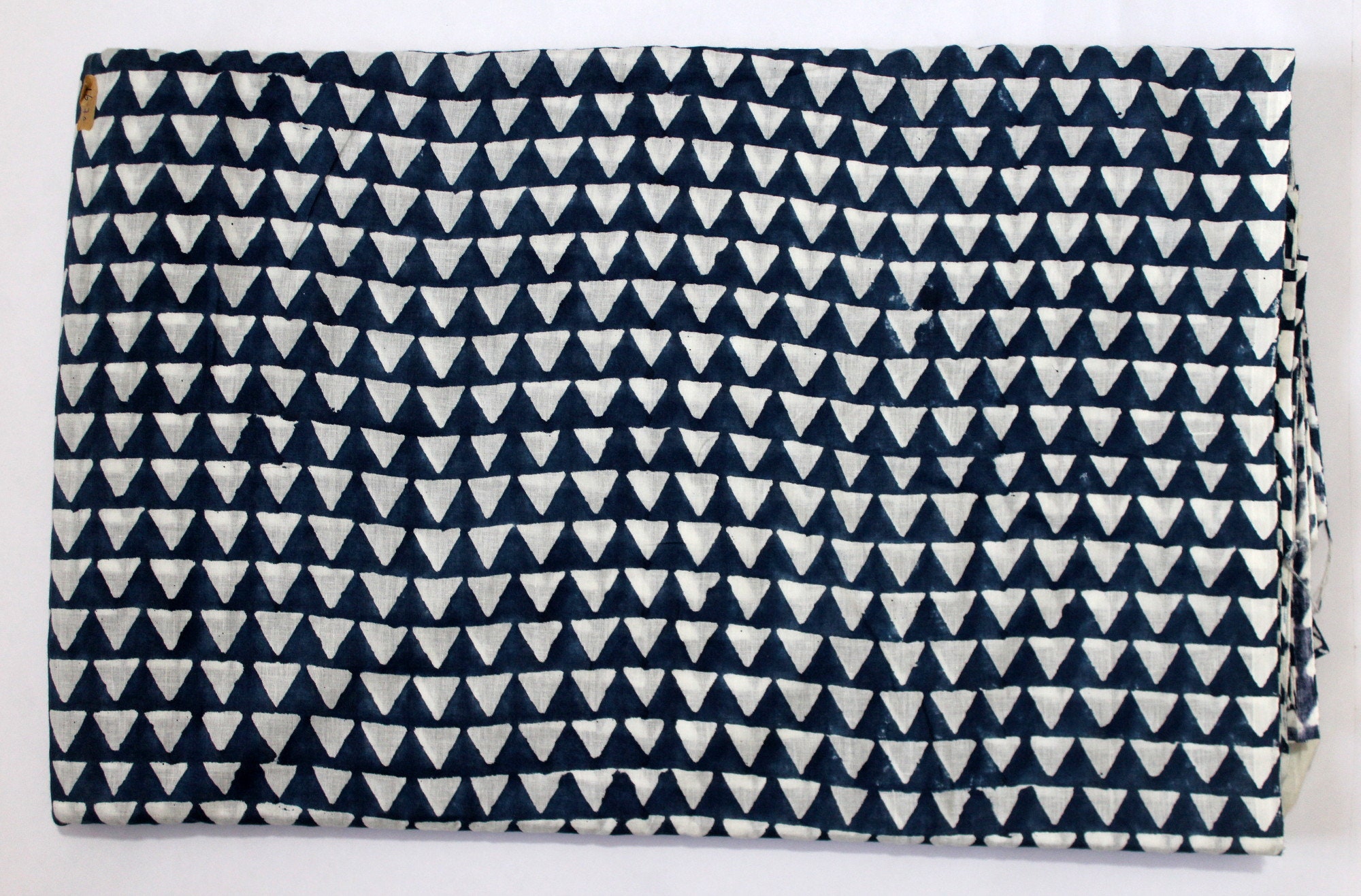 Blue White Fabric Triangle Print Fabric Indian Cotton Fabric - Etsy