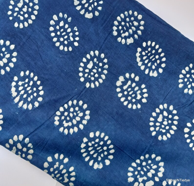 Indigo Blue Textured Cotton Indian Print Fabric, Natural Vegetable Blue ...