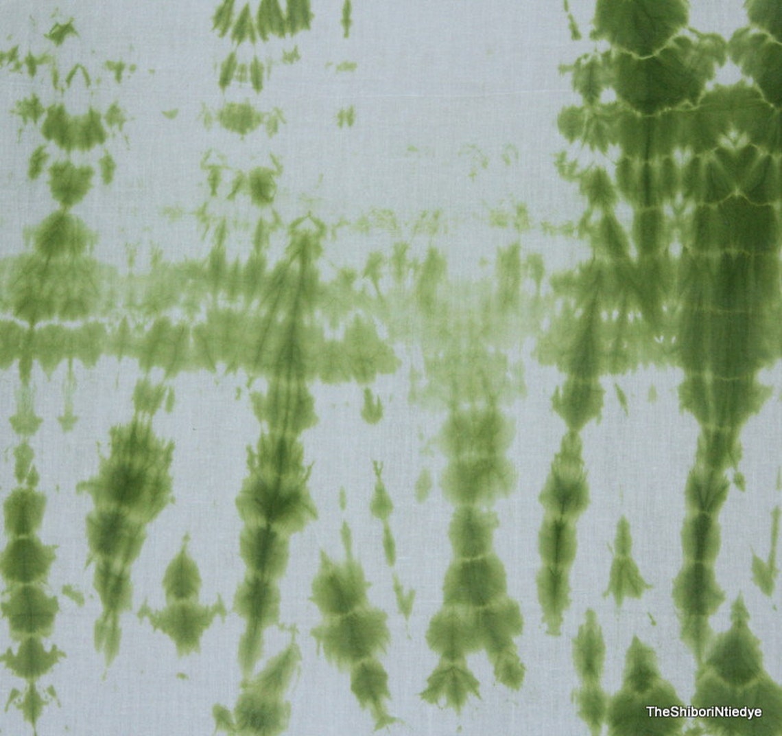 Green Tie Dye Hand Block Print Fabric Indian Summer Women Dressmaking ...