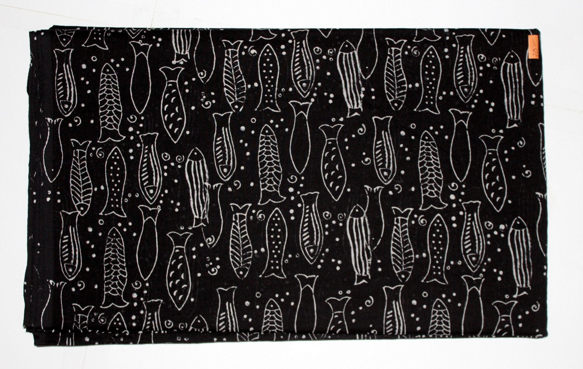 Black Fabric Fish Print Fabric by the Yard Indian Cotton Soft - Etsy