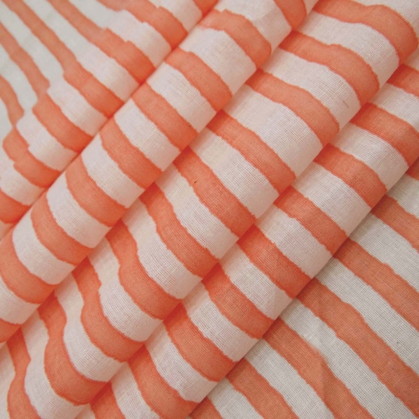 Orange Stripe Fabric - Etsy