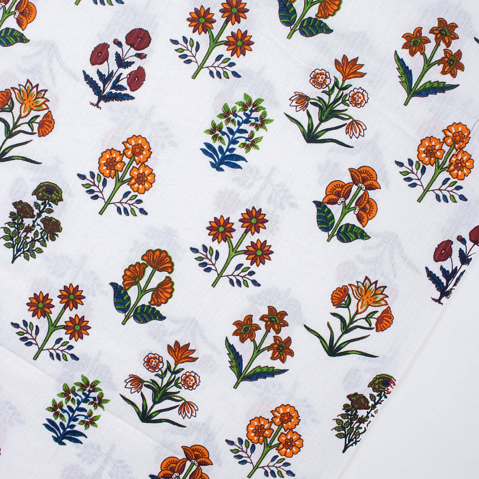 Hand Floral Cotton Print Fabric, Soft Voile Fabric, Indian Fabric ...