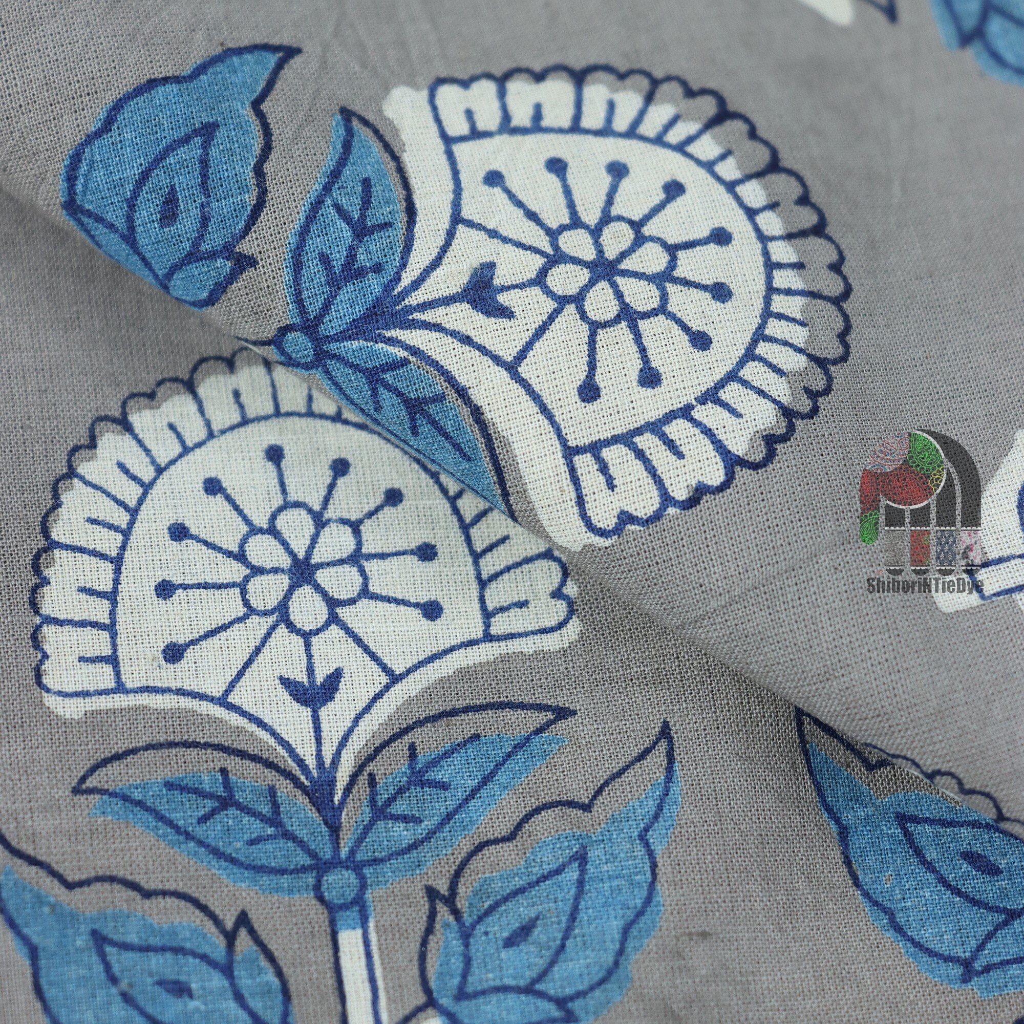 Block Print Fabric Cotton Fabric India Flower Print Running - Etsy