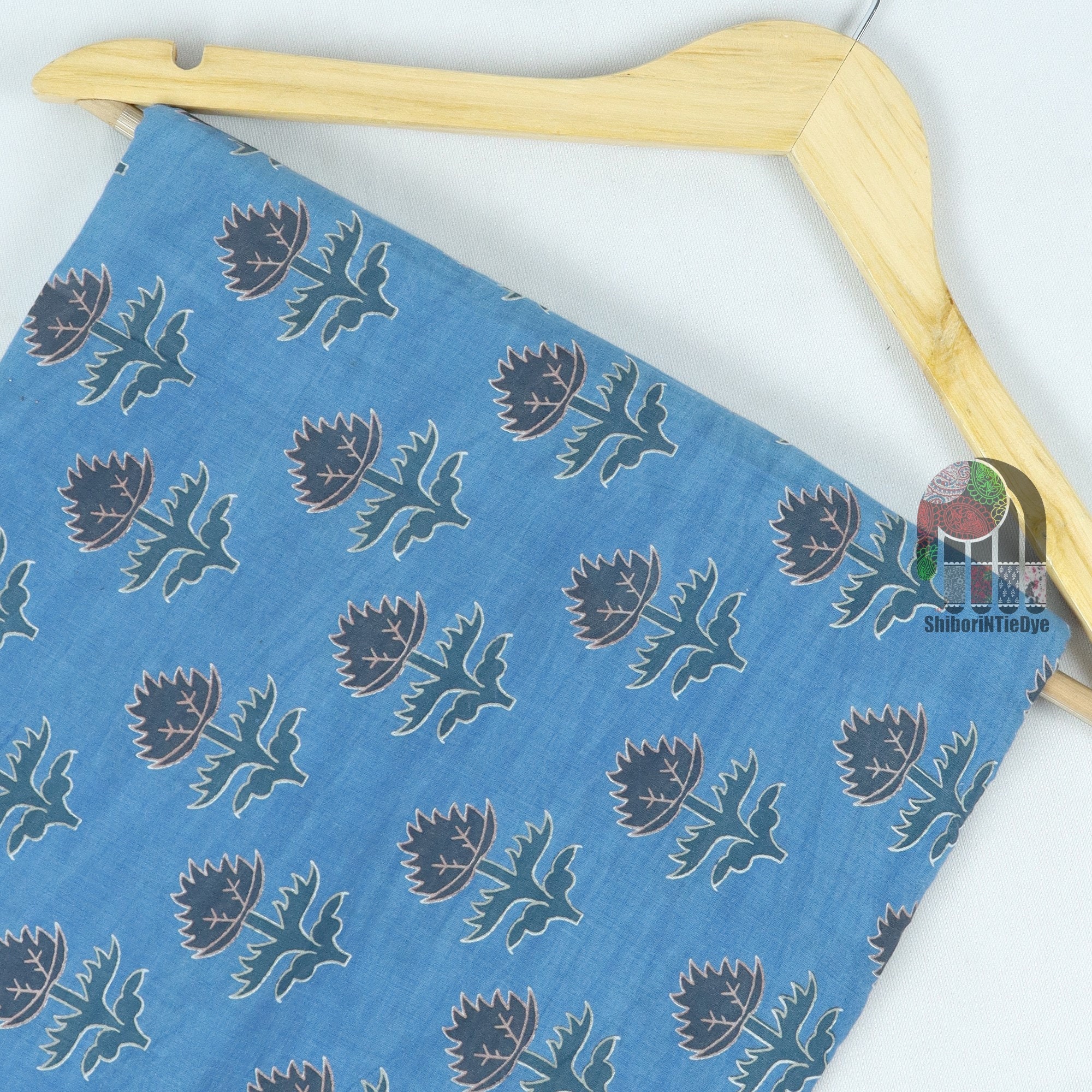 Floral Print Fabric Block Print Dress Fabric Hand Printed - Etsy