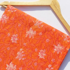 Orange Fabric by the Yard Women Dress Making Cotton Fabric - Etsy