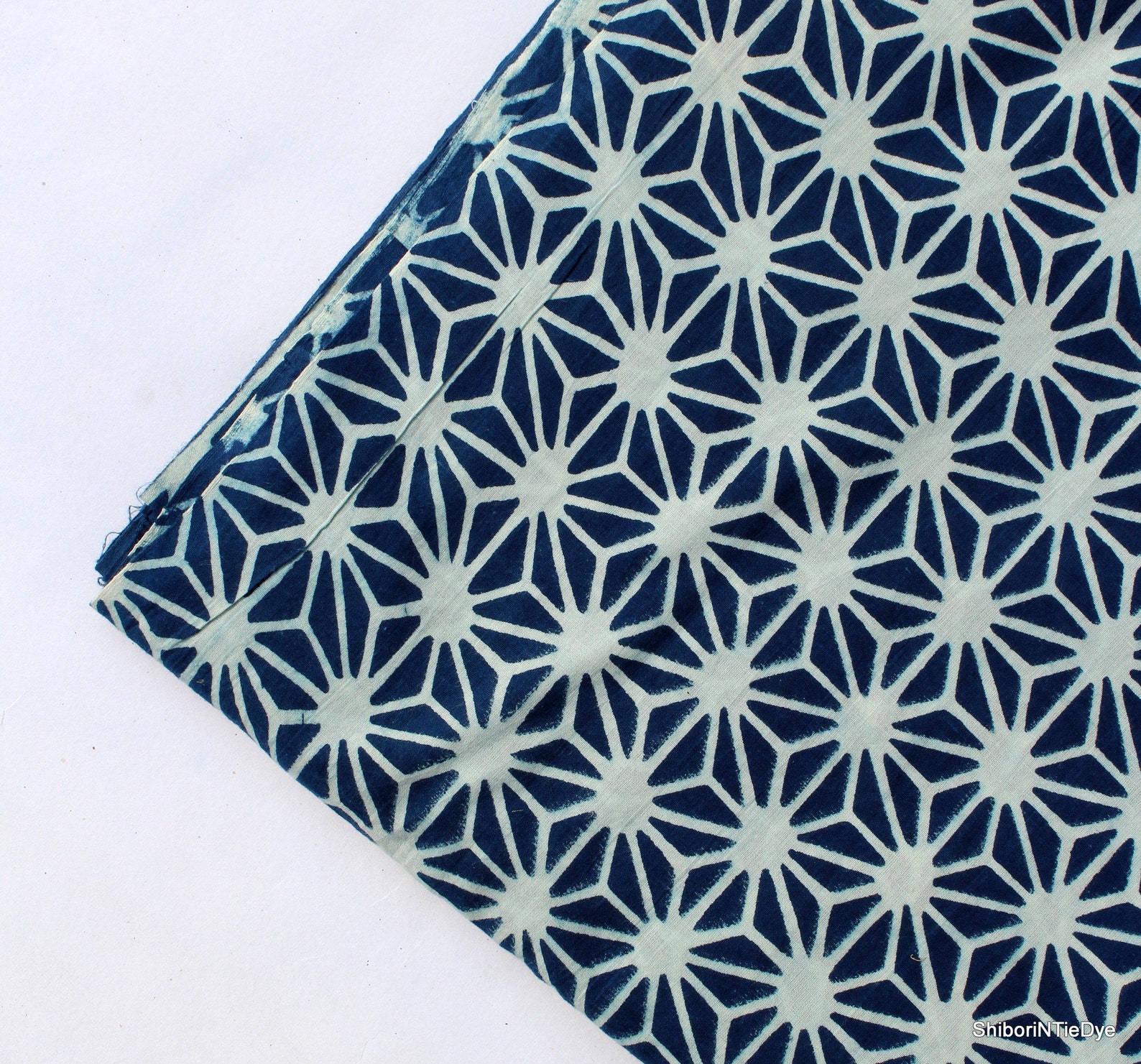 Indian Fabric Block Print Fabric Indigo Blue Hand Printed - Etsy