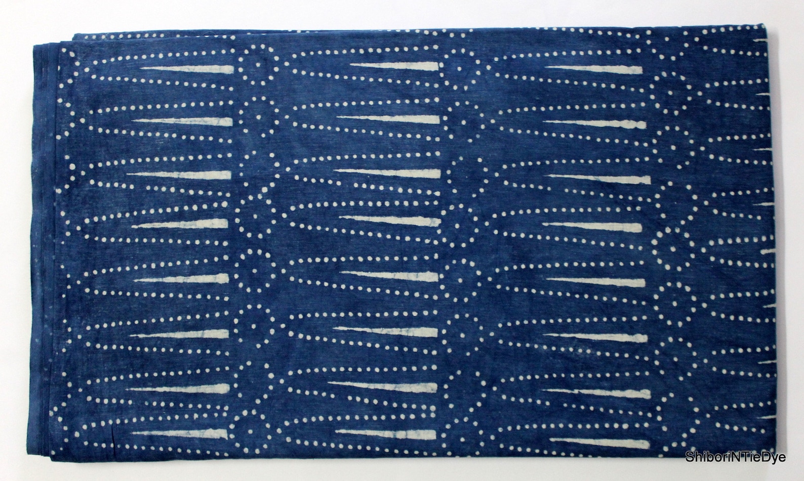 Blue Block Print Fabric Cotton by the Yard Fabric Hand Dyed - Etsy