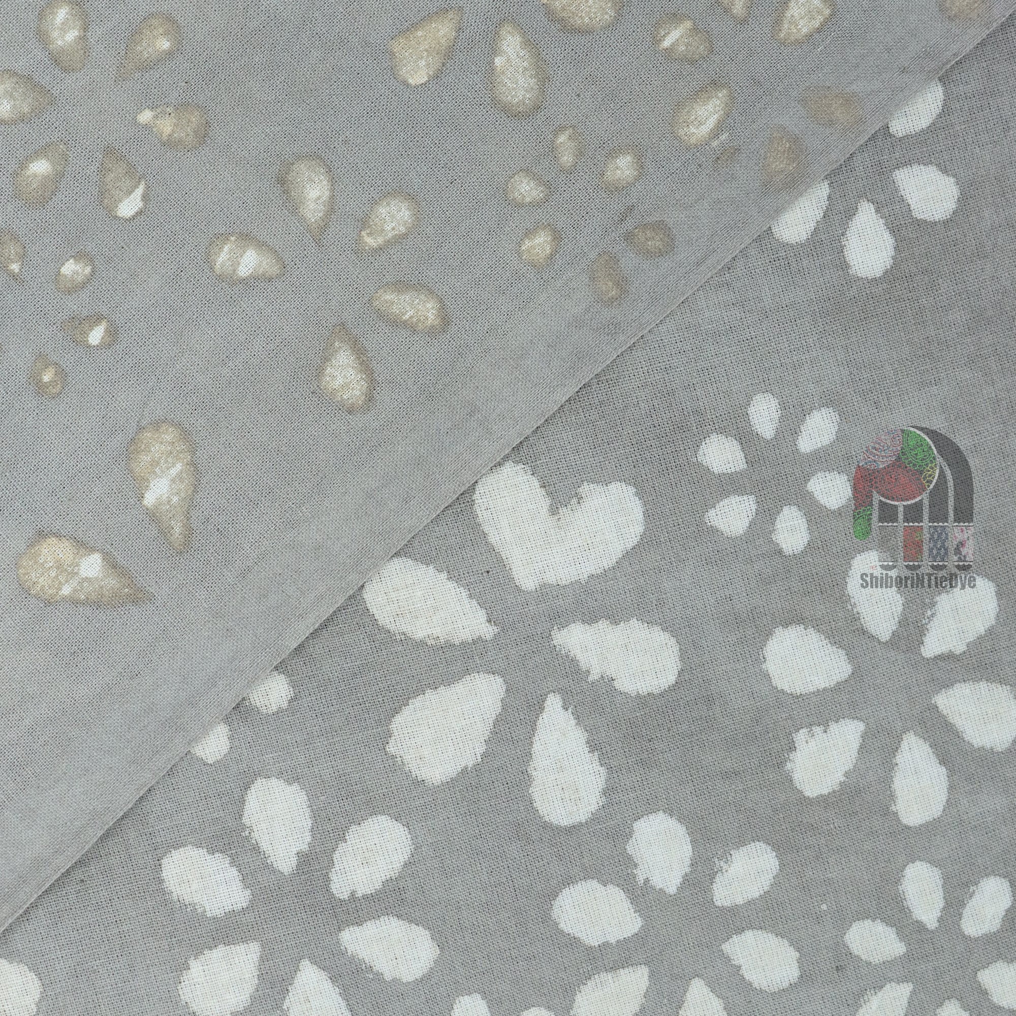 Grey Fabric With White Floral Clothing Fabric Soft Material - Etsy