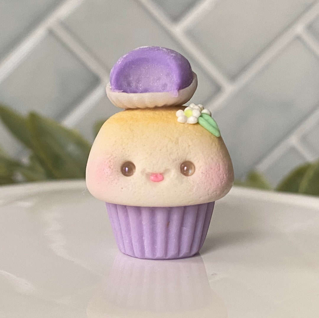 Taro Mochi Cupcake Charm - Etsy