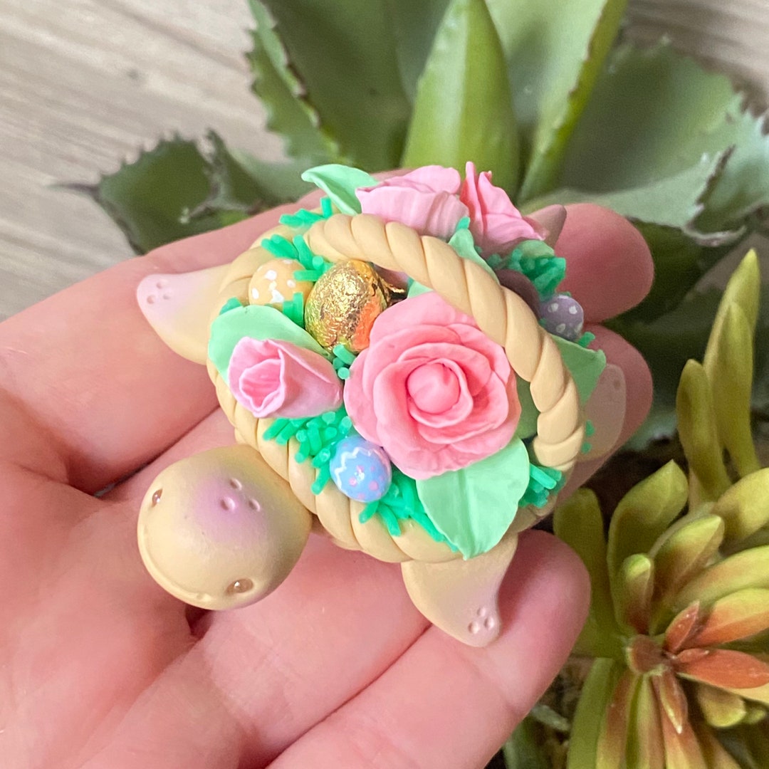 Easter Basket Turtle Figurine - Etsy