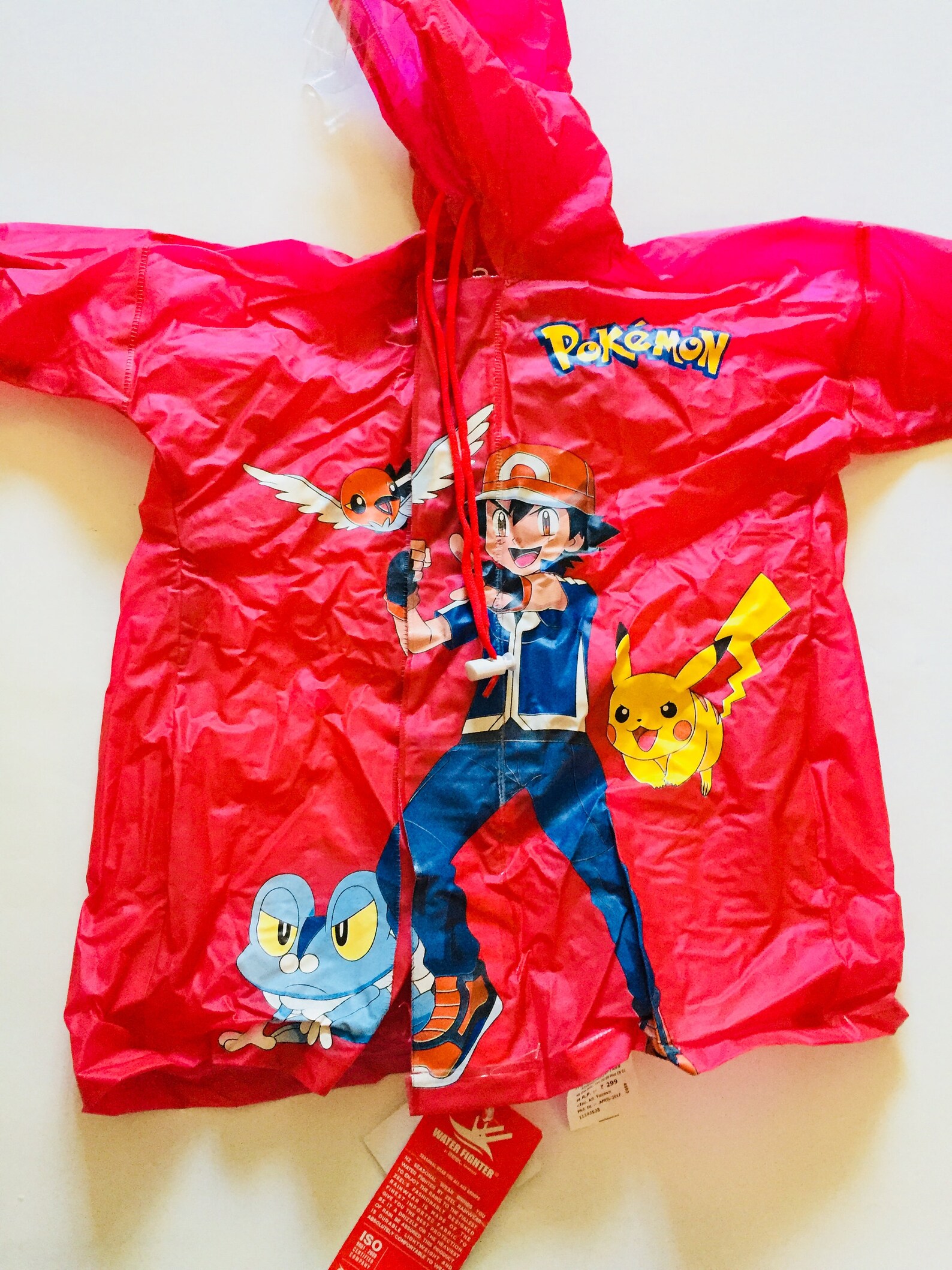 Vintage Pokemon Kids Rain Jacket Red Blue Yellow Coat Pikachu | Etsy