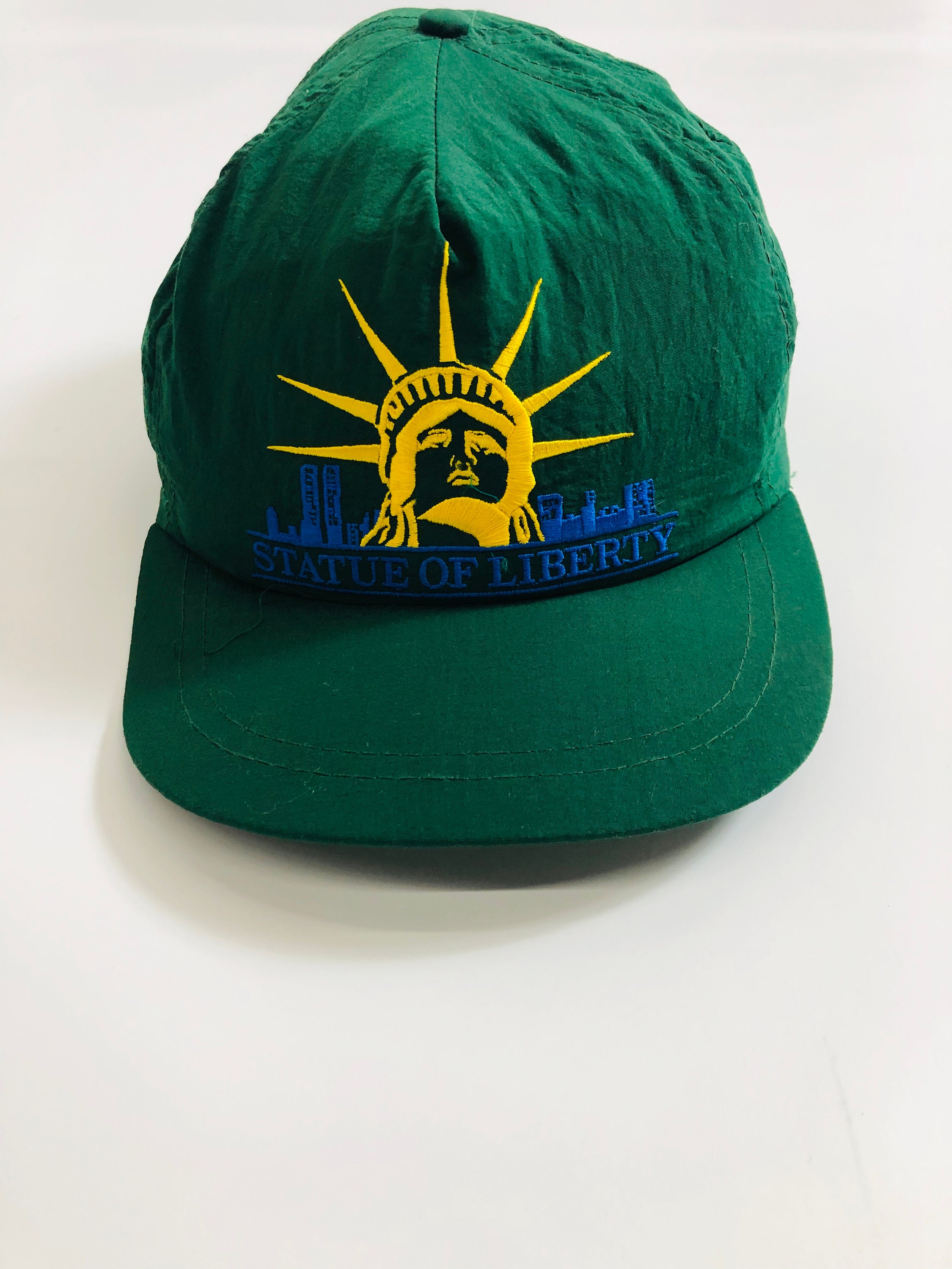 Vintage Statue of Liberty Hat Green Yellow Made In USA Big Log | Etsy