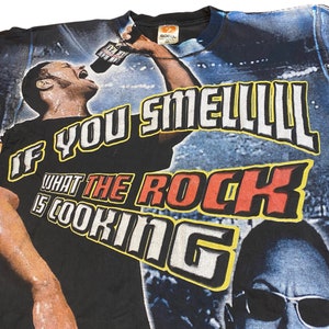 Vintage WWE WWF the Rock T-shirt If You Smell What the Rock is Cooking ...