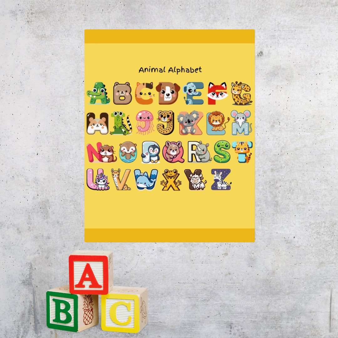 Animal Alphabet, Alphabet Poster, Classroom Décor, Wall Art, Nursery ...