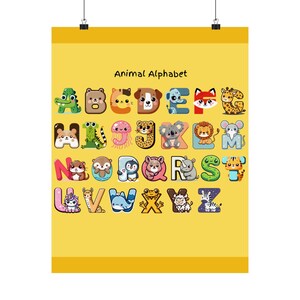 Animal Alphabet, Alphabet Poster, Classroom Décor, Wall Art, Nursery ...