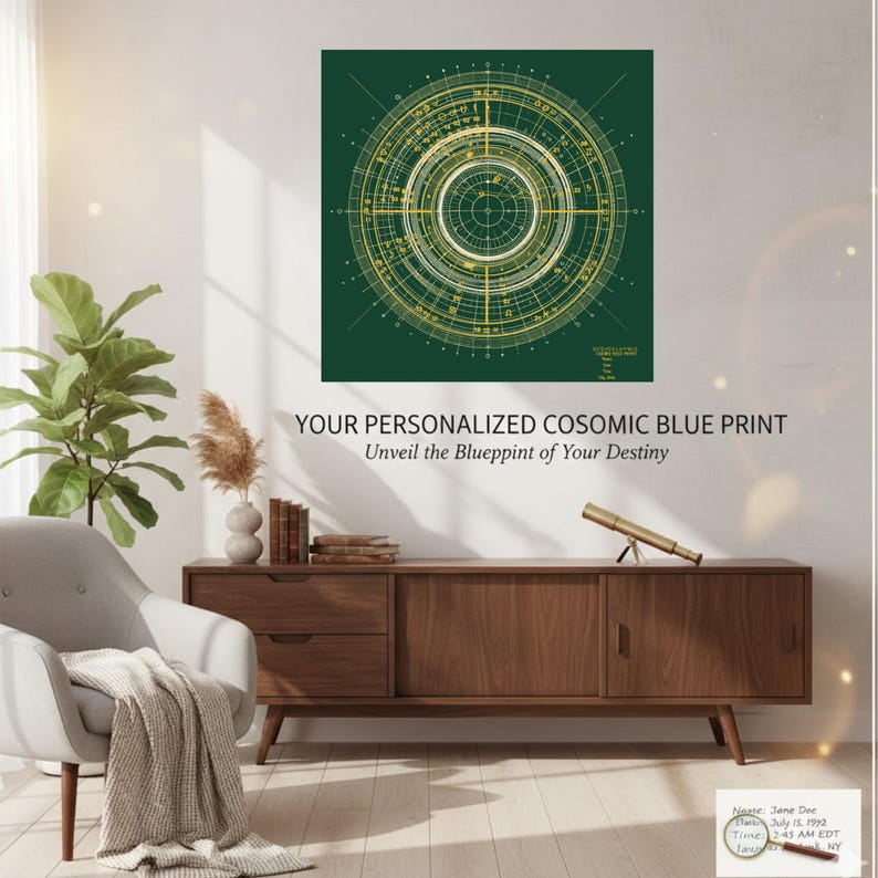 Custom Birth Chart Poster: Personalized Birth Chart Art Cosmic ...