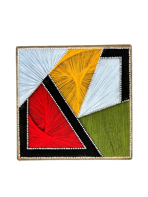 Colorful Abstract Luxury Boho String Art Color Block Wall | Etsy