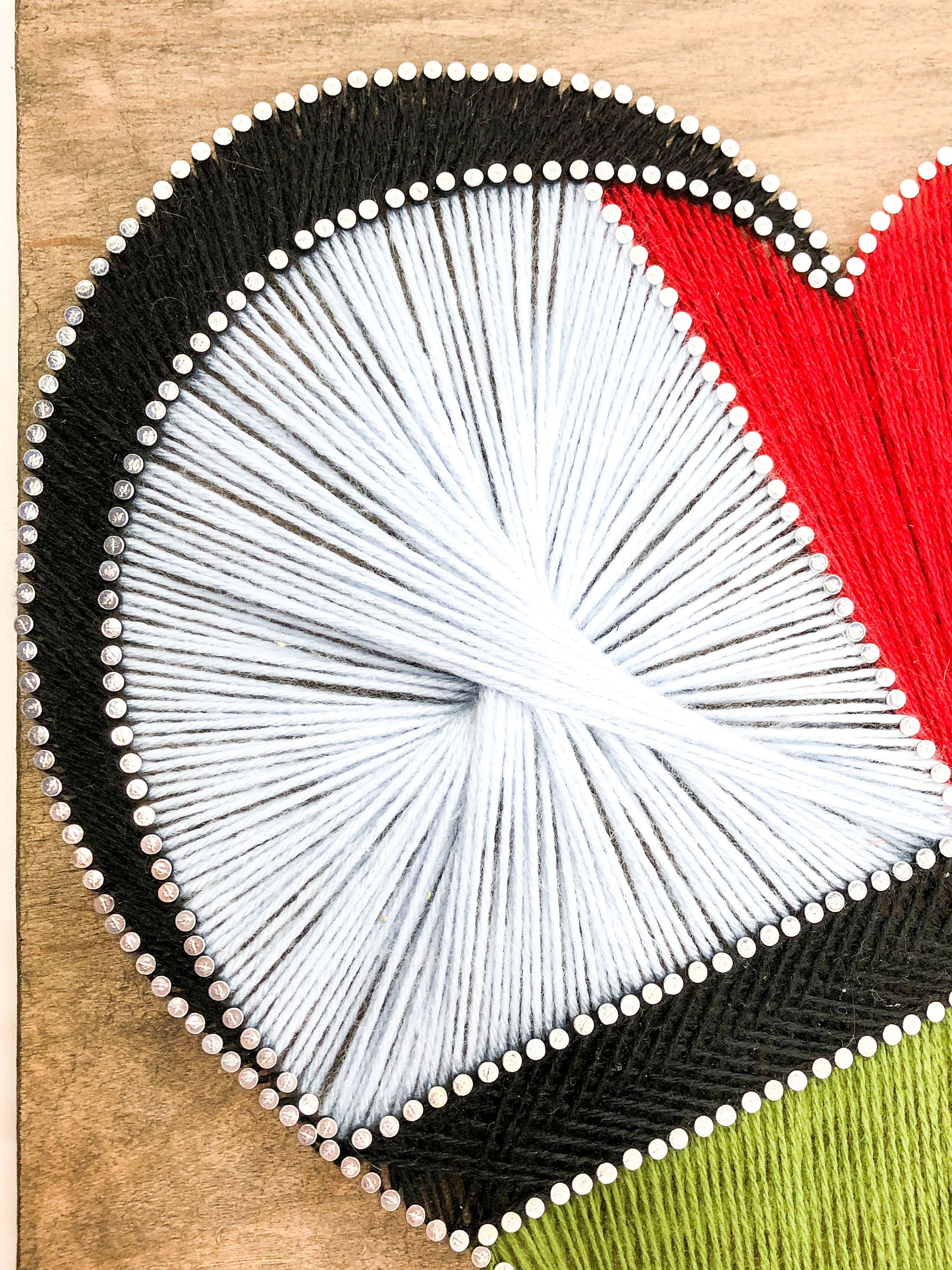 String Art Heart, Luxury Boho String Art, Vibrant Color Block Hanging ...