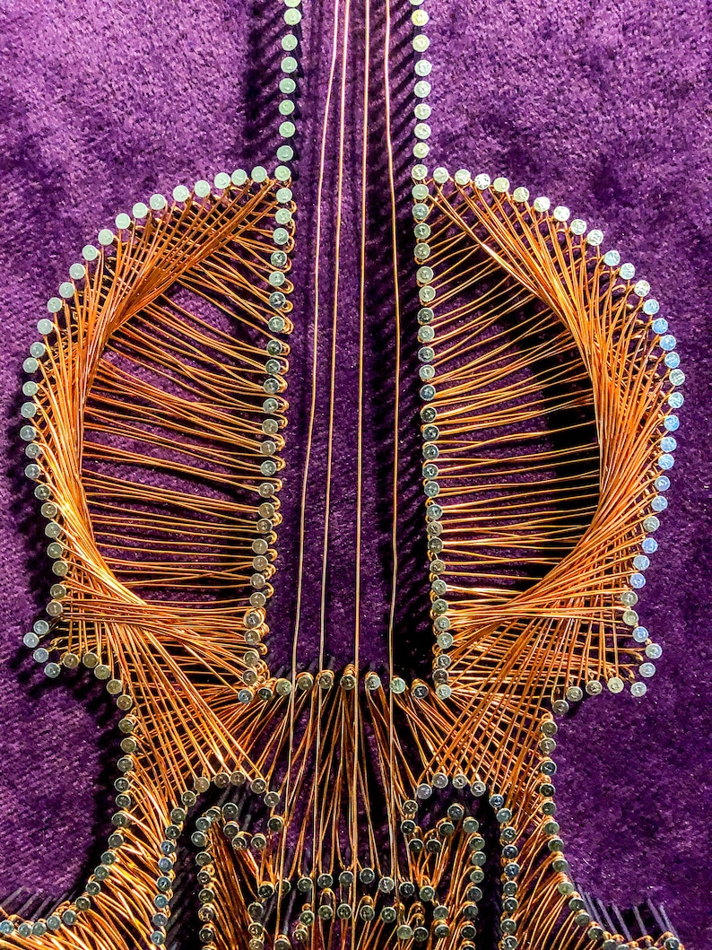 Luxury Boho String Art, Violin Gifts for Musician, Velvet and Gold ...