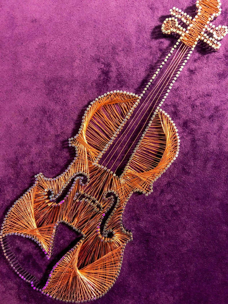 Luxury Boho String Art, Violin Gifts for Musician, Velvet and Gold ...