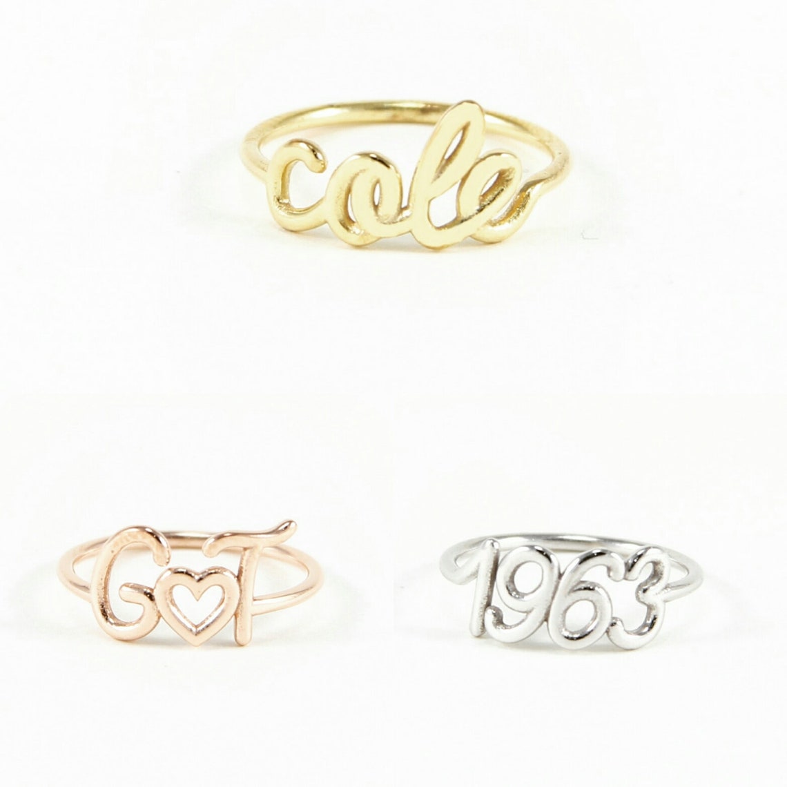 Silver Custom Name Ring Personalized Silver Name Ring - Etsy