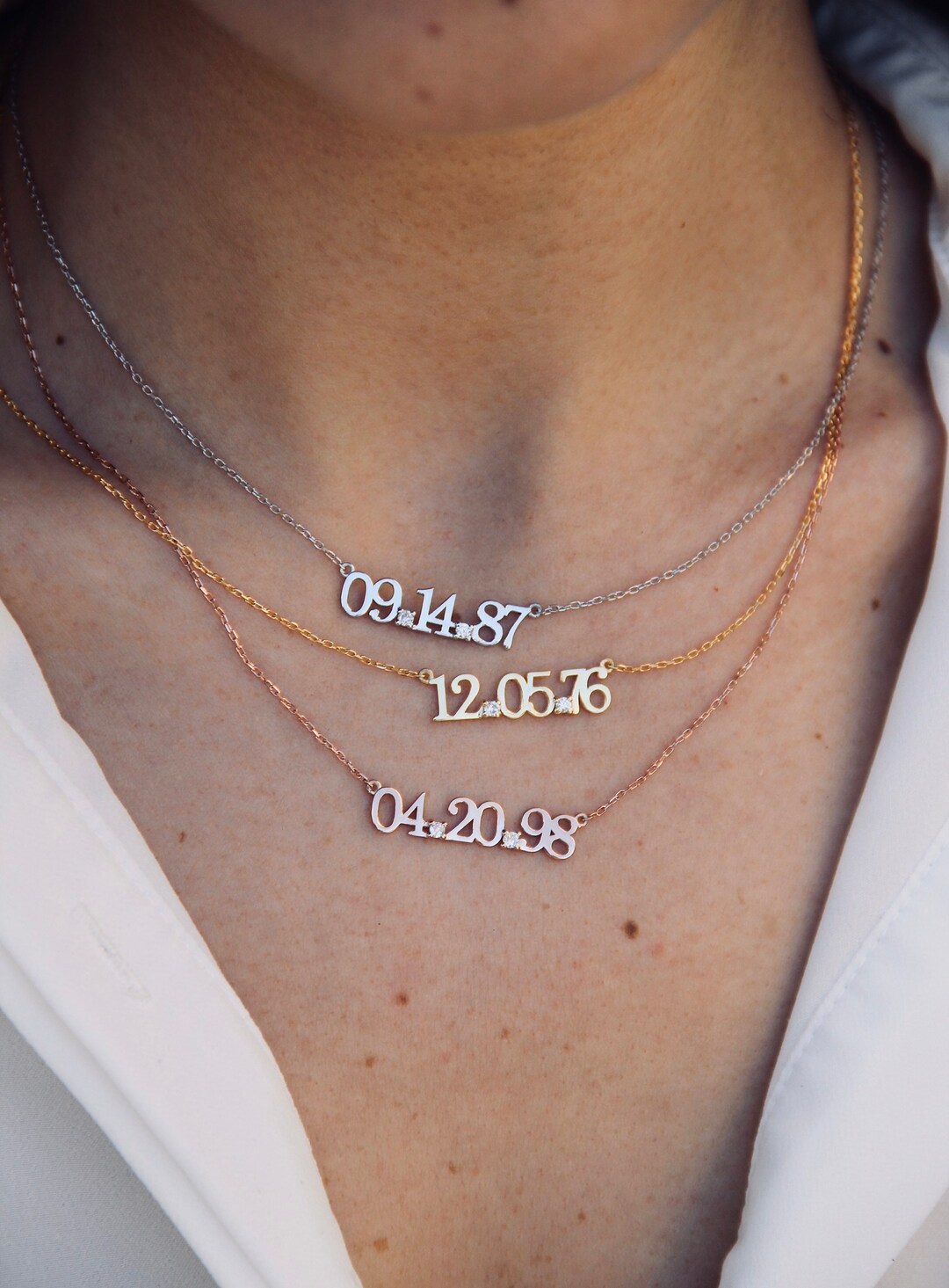 Custom Date Necklace Personalized Numeral Necklace Importand Days ...