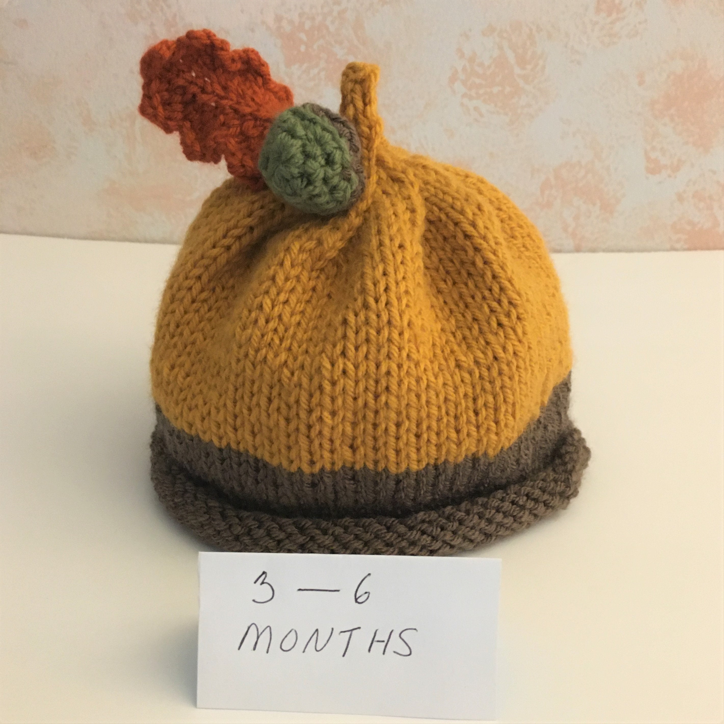 Baby Autumn Leaves and Acorn Knit Hats 2 Sizes - Etsy