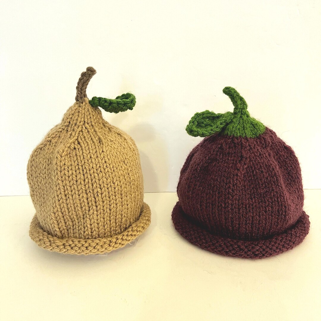 Baby Purple Fig & Golden Pear Hats 1-3 Months - Etsy