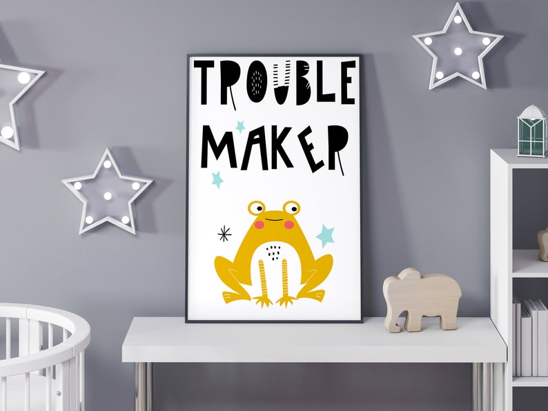 Printable Wall Art Trouble Maker Instant Download Childs - Etsy