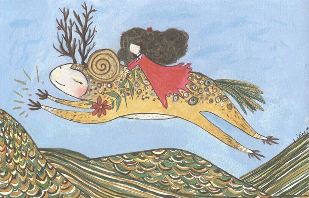 Flying Through Time and Space. Watercolor Printed on Archival Paper - Etsy