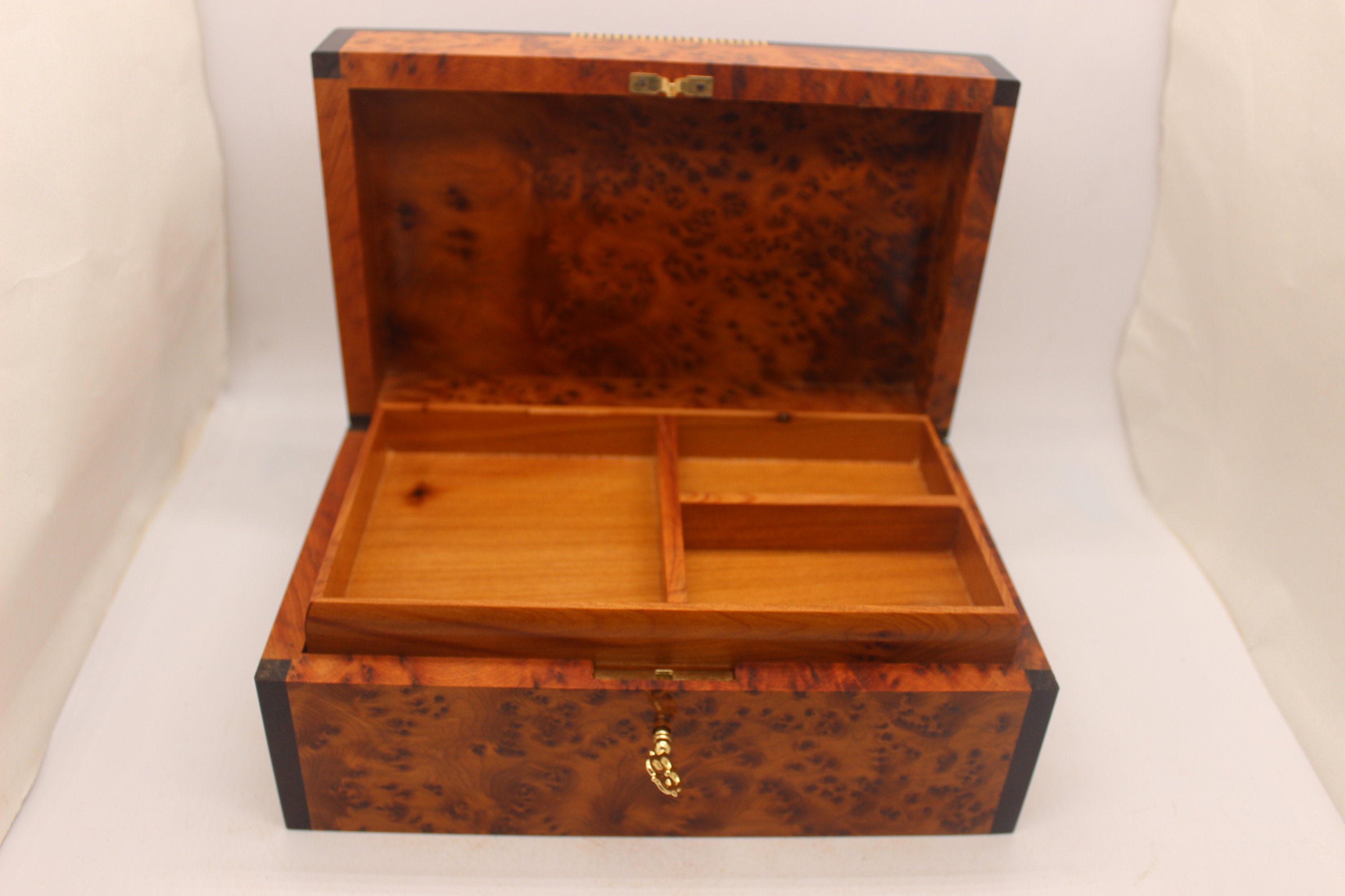 Hand-Crafted Wooden Jewelry Box Made Of Thuya BurlLarge | Etsy