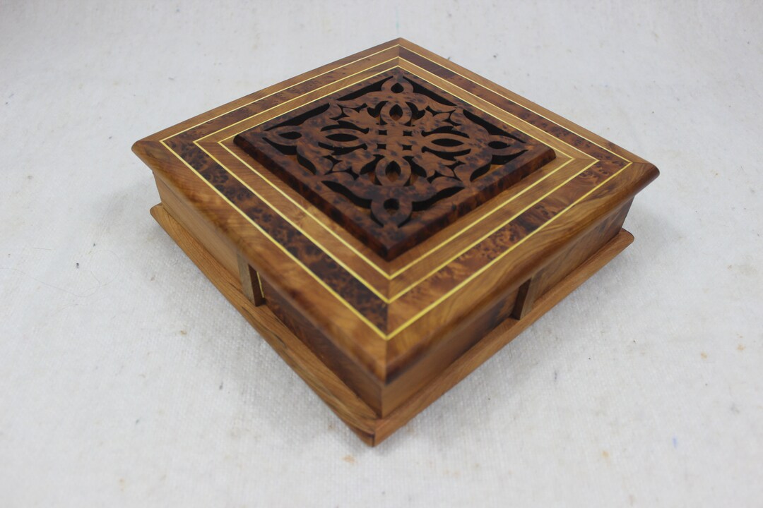 Large Handmade Secret Opening Wooden Jewelry Box,secret Compartment Box ...