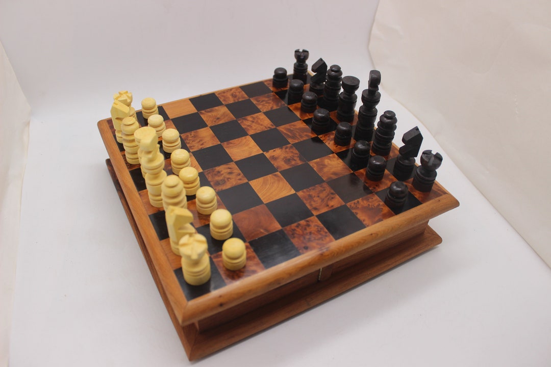 Thuya Wood Chess Box Set,wooden Chess Pieces,chess Board Game With ...