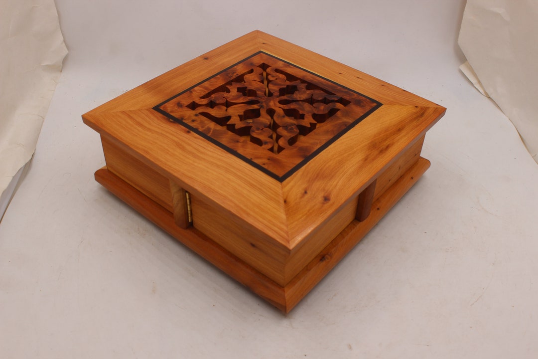 Secret Opening Jewelry Box Thuya Wooden Large Jewelry Box - Etsy