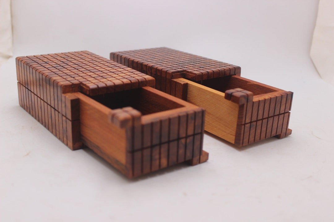 Set of 2 GREAT Puzzle Box,secret Jewelry Wooden Box Case,secret LOCK ...