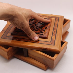 Handmade Secret Opening Wooden Jewelry BoxUnique Trinket | Etsy