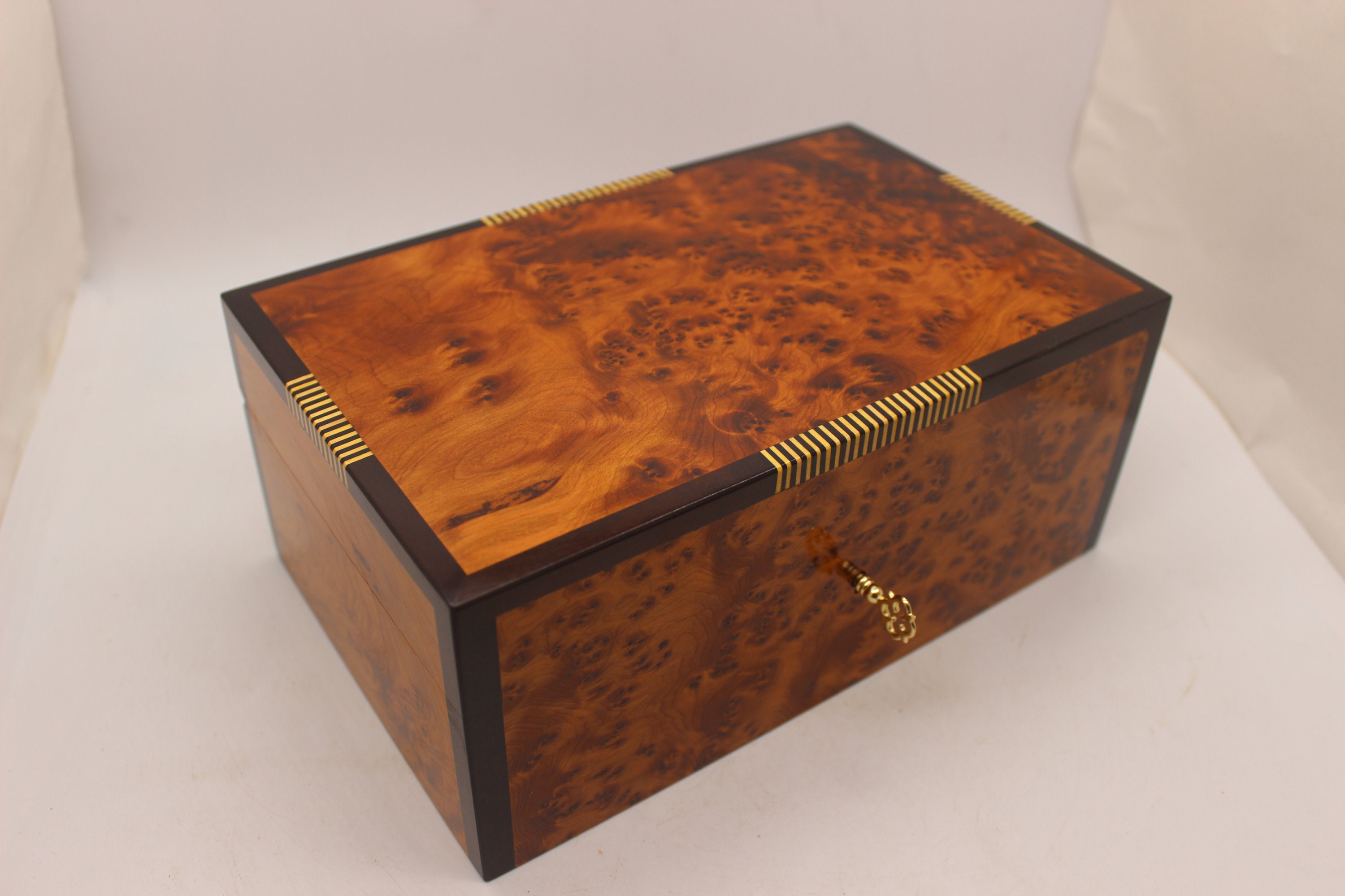 Hand-Crafted Wooden Jewelry Box Made Of Thuya BurlLarge | Etsy