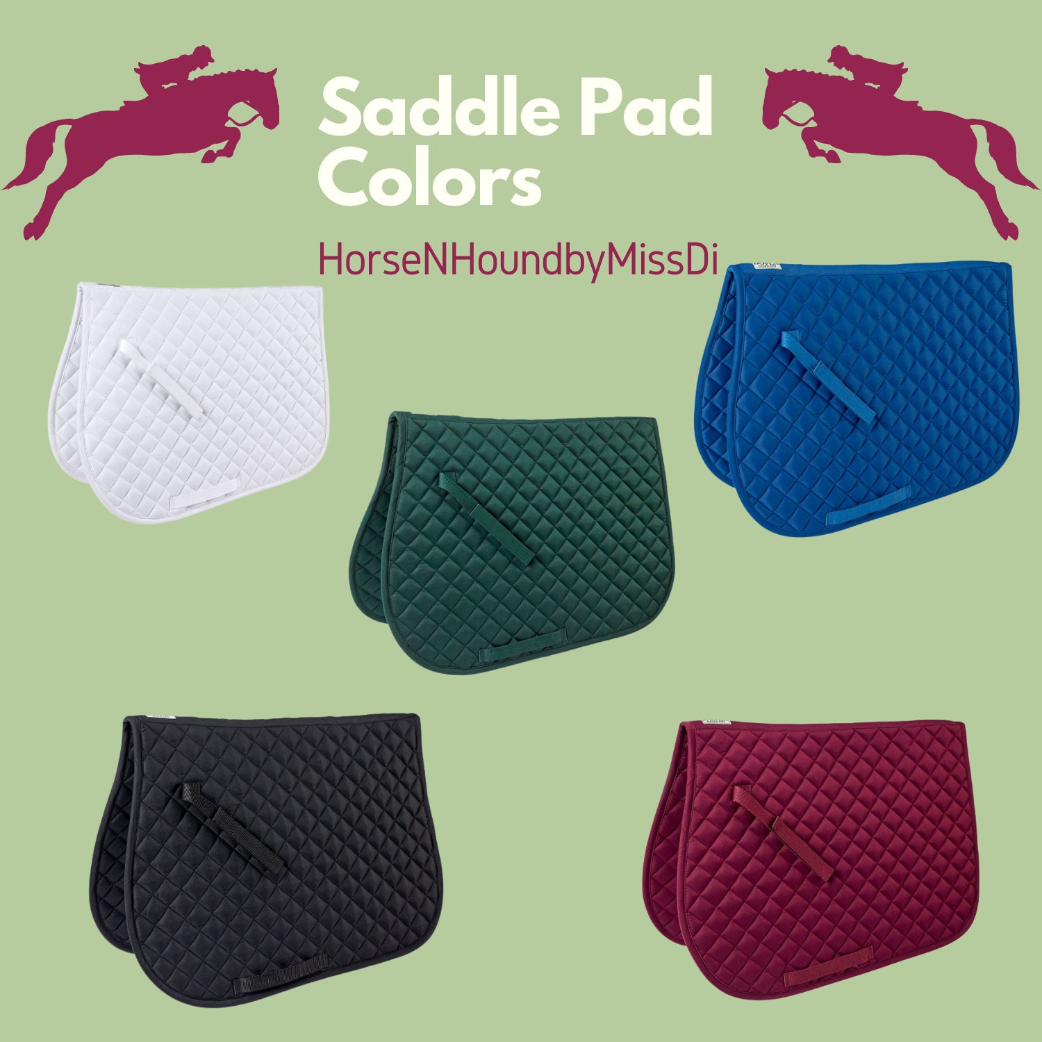 Monogram Saddle Pad-saddle Pad With Monogram-saddle | Etsy