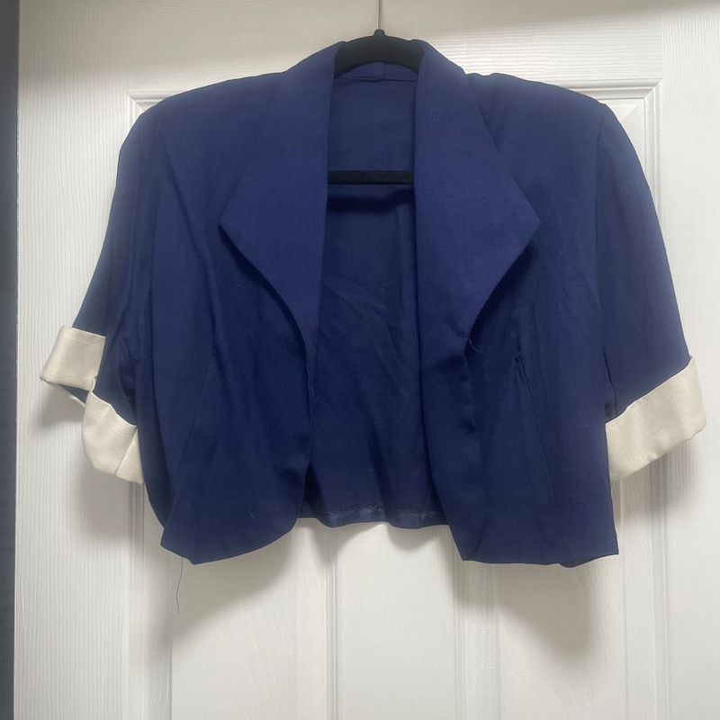 Vintage Navy Blue Bolero - Etsy