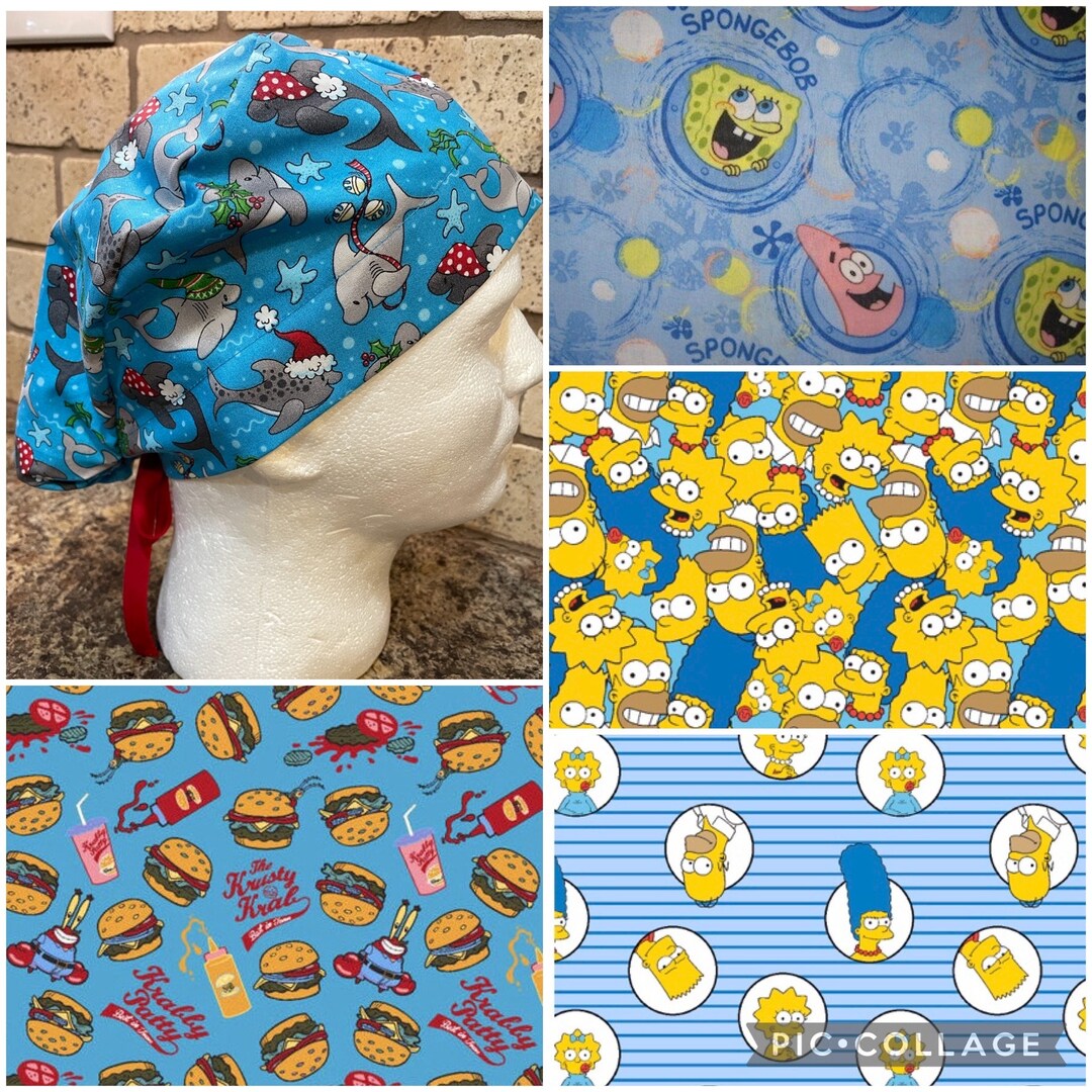 Woman Gathered Back Simpsons Spongebob Squarepants 90s Movie TV Scrub ...