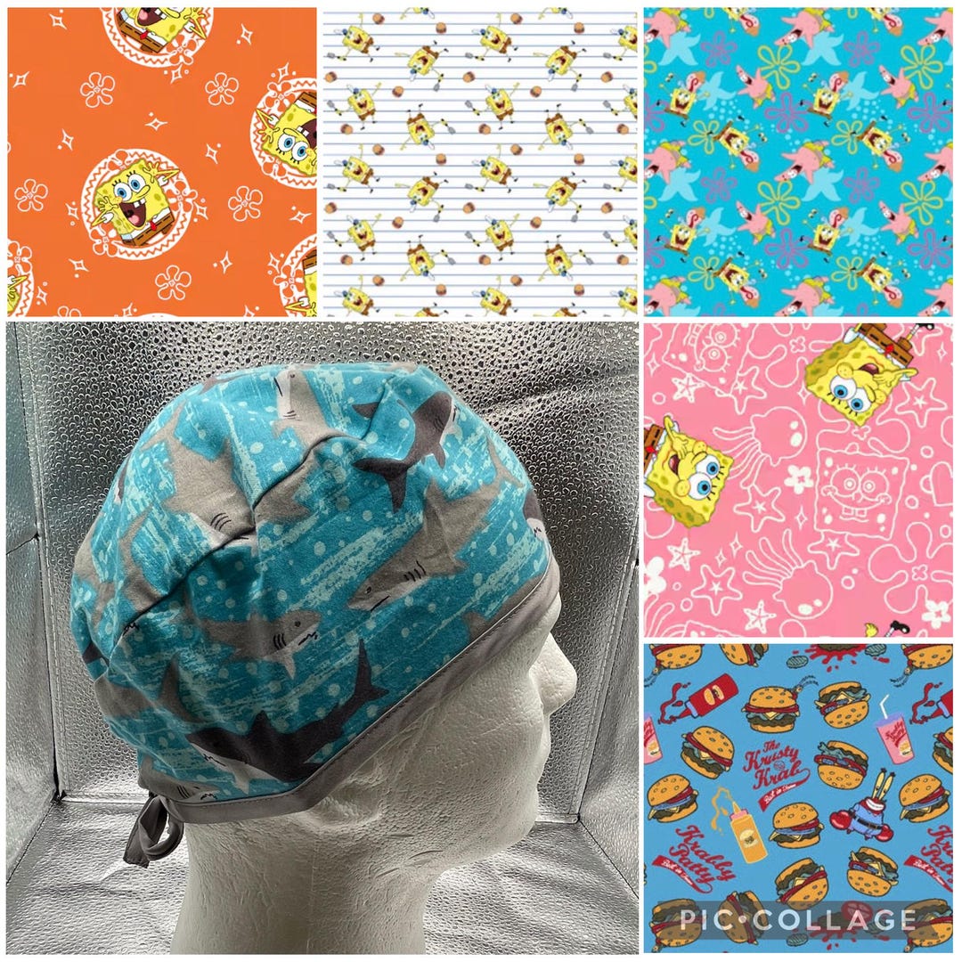 Man’s Movie TV 90s Spongebob Squarepants Scrub Skull Hat Cap Universal ...