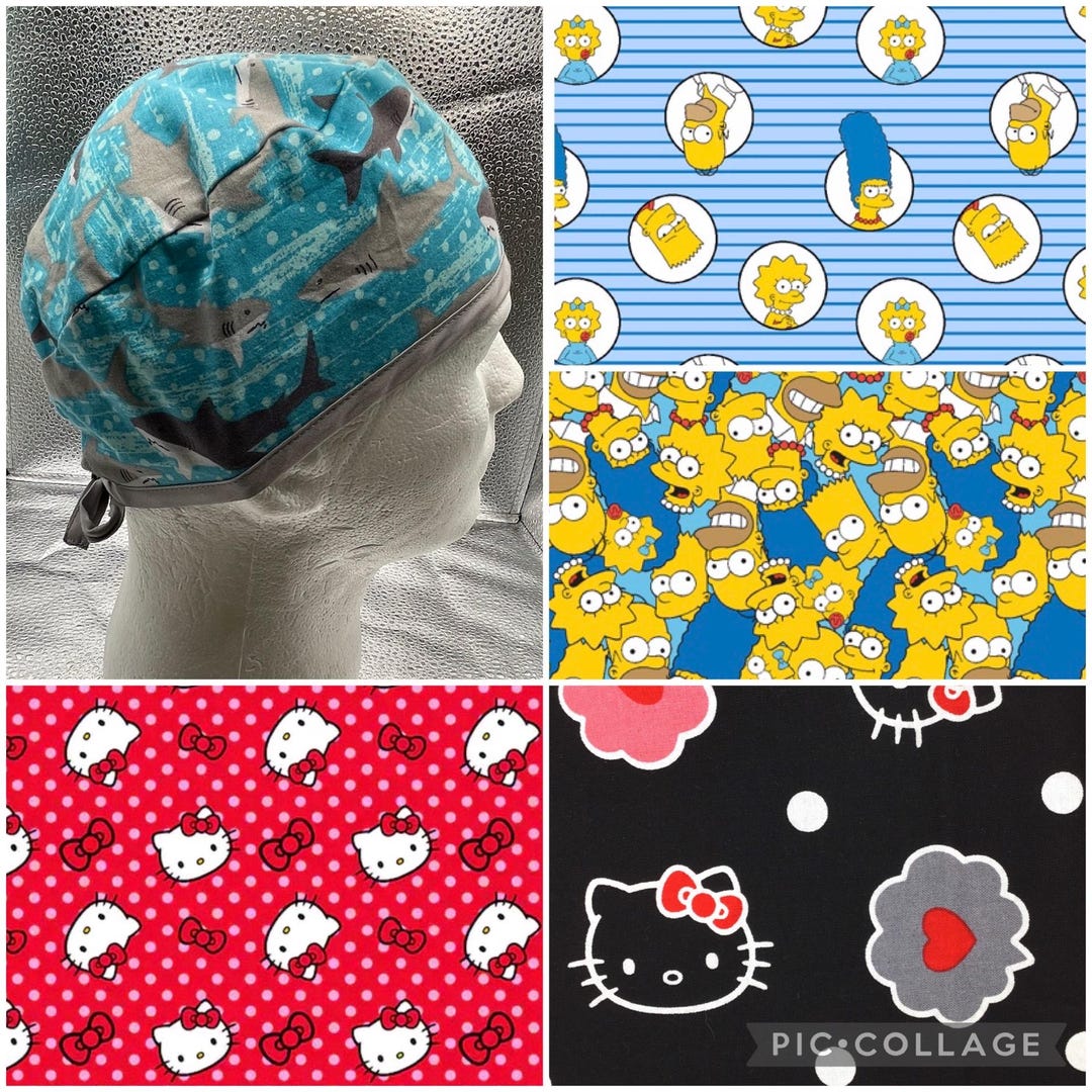 Mans Movie TV 90s Simpsons Hello Kitty Scrub Skull Hat Cap Universal ...