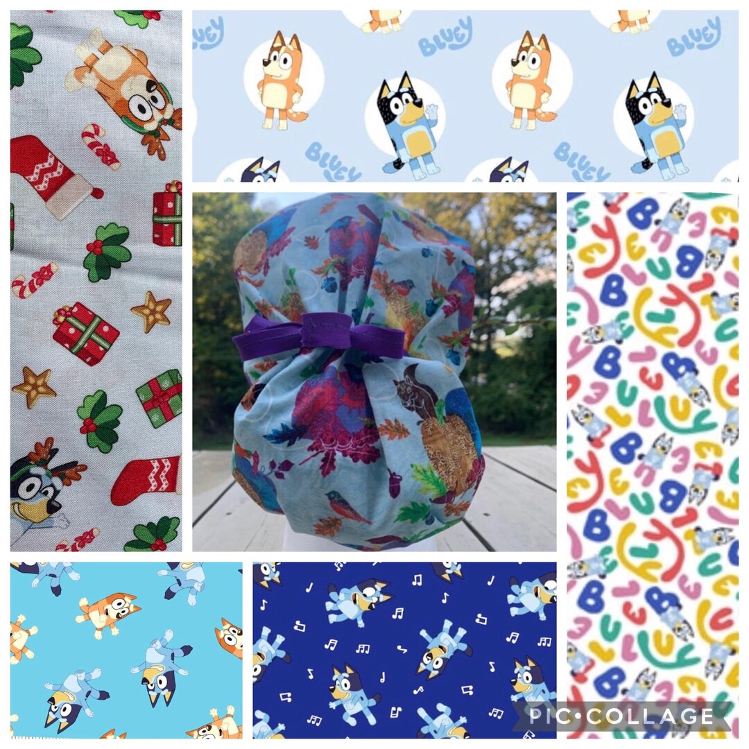 Women’s Ponytail Tie Back Bluey Bingo Kids TV Scrub Hat Cap - Etsy