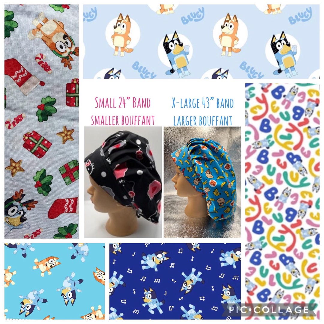 Bouffant Adjustable Women’s Bluey Bingo Kids TV Scrub Hat Cap - Etsy